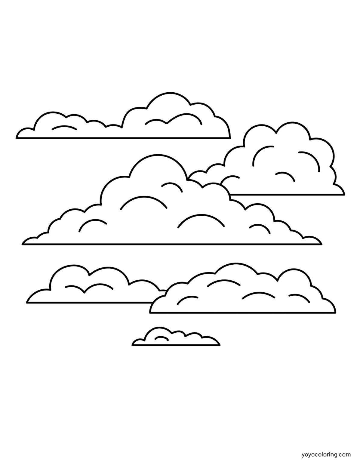 Cloud Coloring Pages ᗎ Printable Painting Template