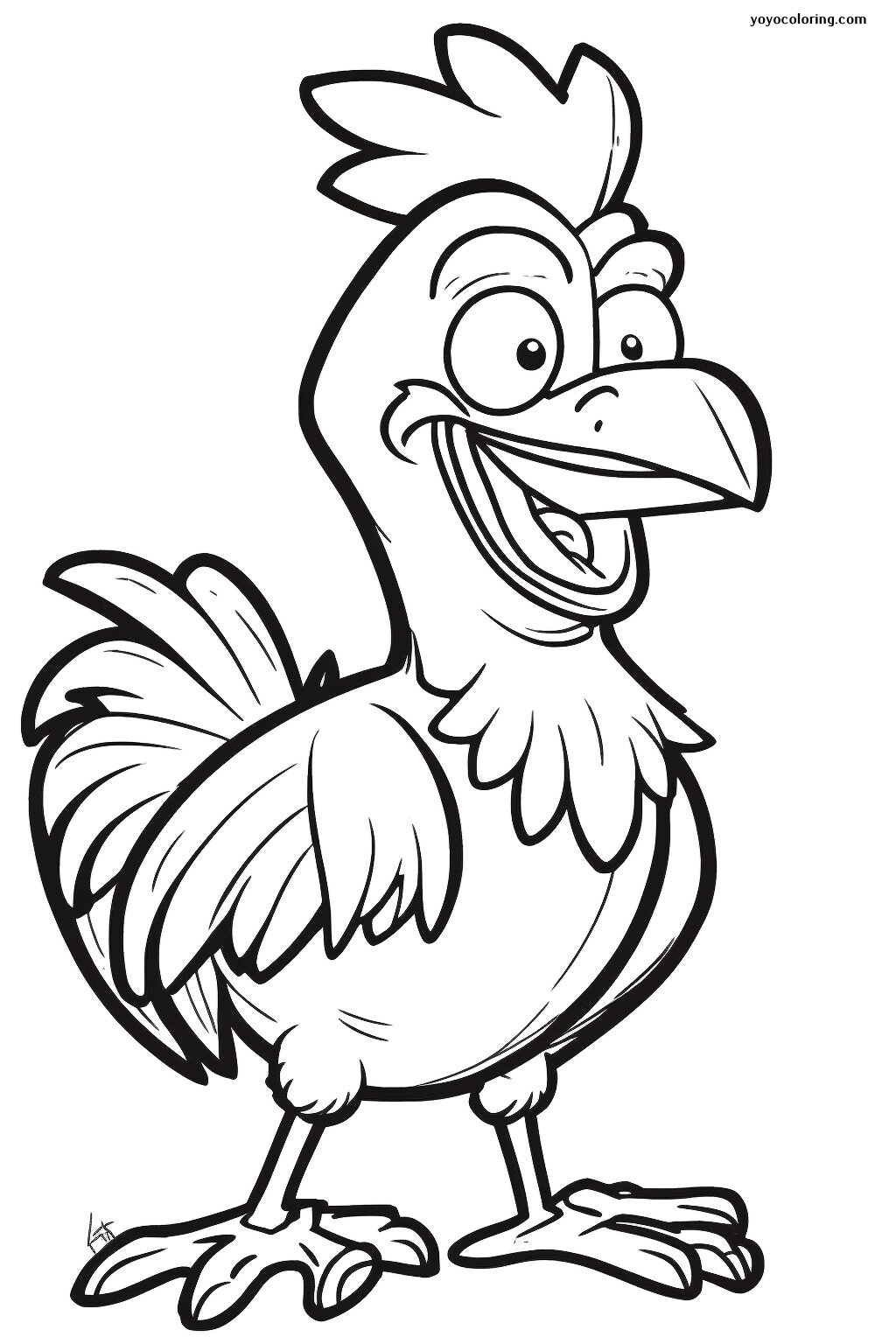 Gallo para colorear ᗎ Plantilla de pintura imprimible
