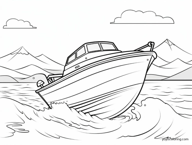 Motorboat Coloring Pages ᗎ Printable Painting Template