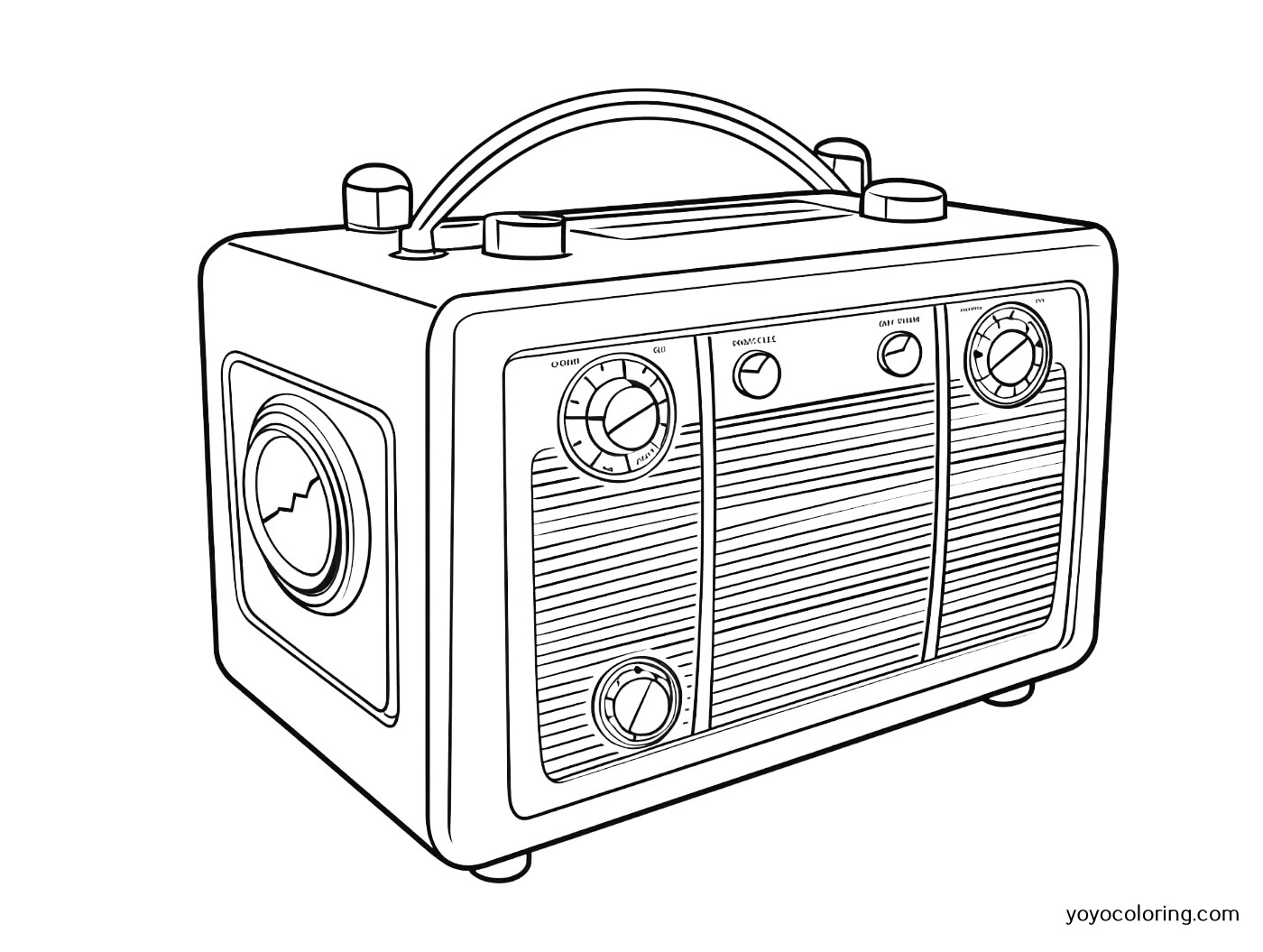Radio Para Colorear ᗎ Plantilla De Pintura Imprimible