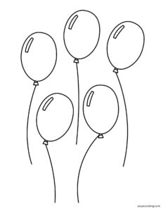 Balloons Coloring Pages ᗎ Printable Painting Template