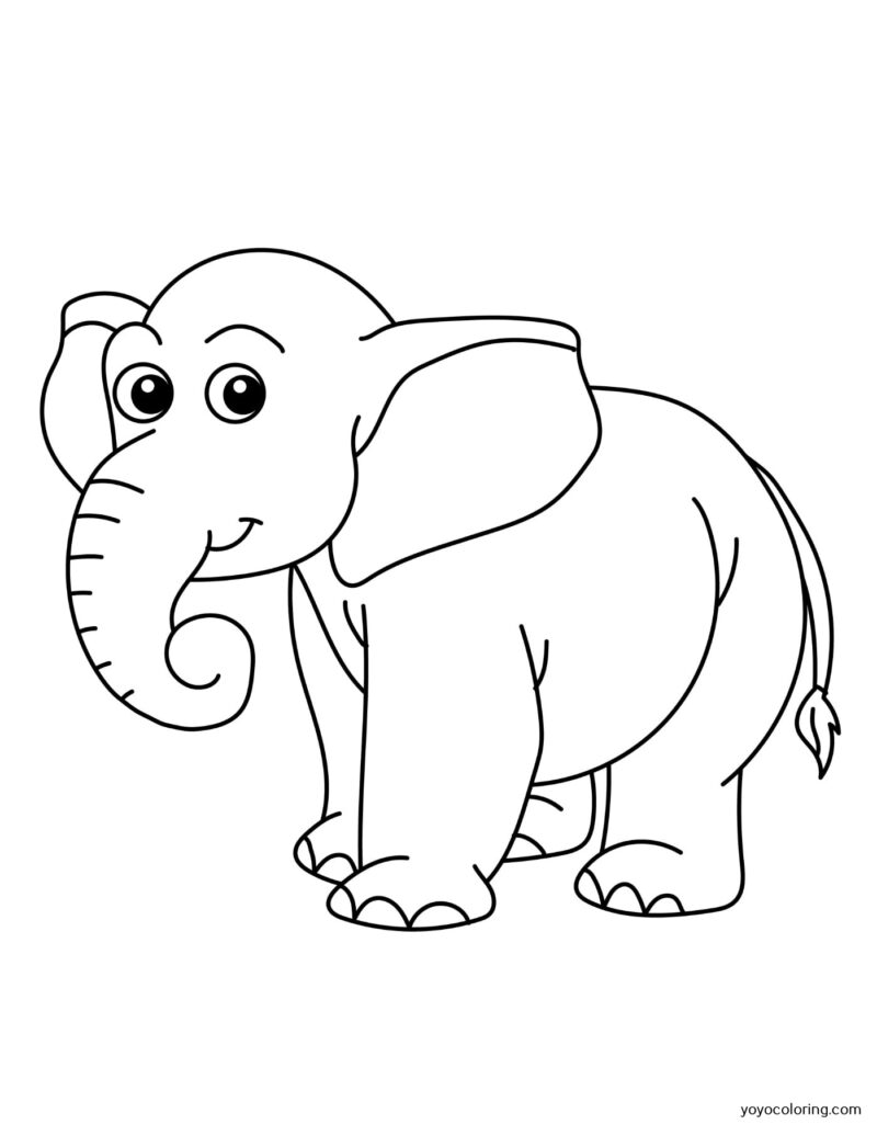 Elephant Coloring Pages ᗎ Printable Painting Template
